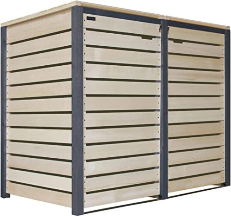 ️Mülltonnenbox 240L Mülltonnenverkleidung Mülltonnecontainer Holz mit ...